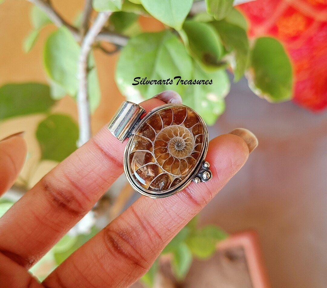Ammonite Fossil Pendant, Pretty Pendant, 925 Sterling Silver, Ammonite ...
