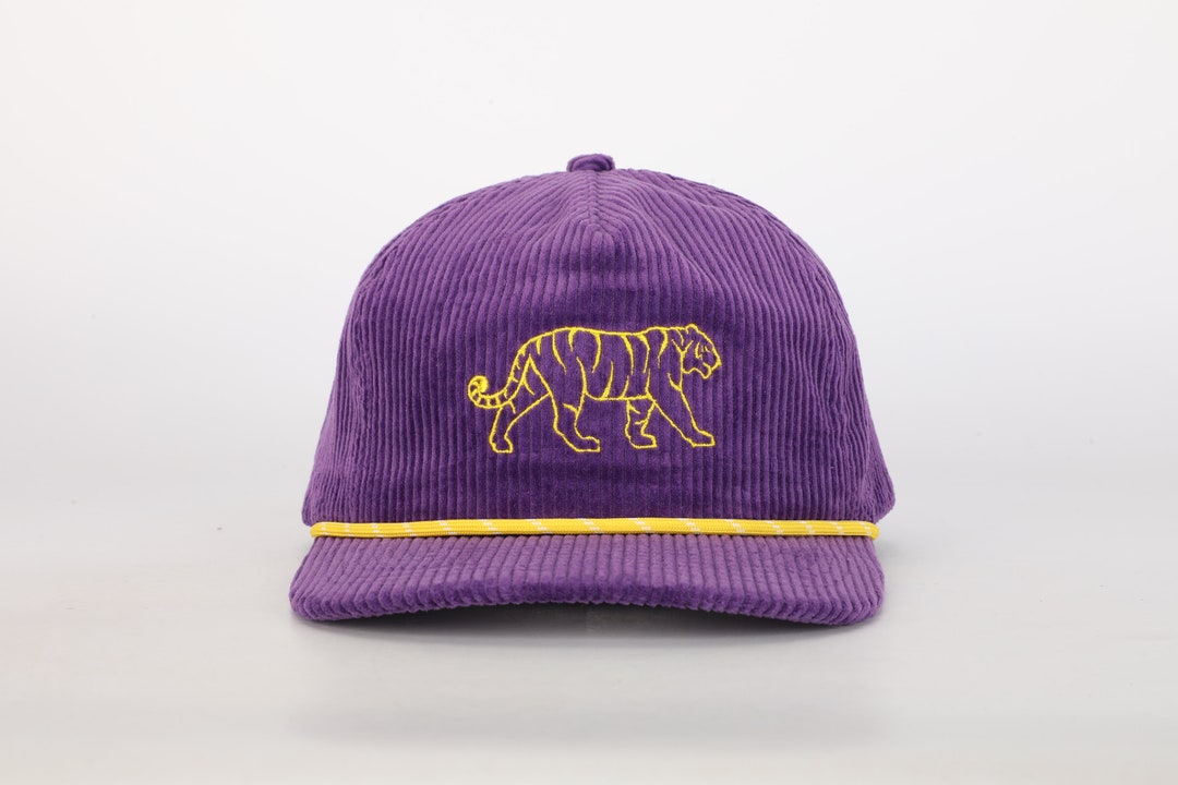 LSU Tiger Corduroy Rope Hat - Purple/ Yellow - Etsy