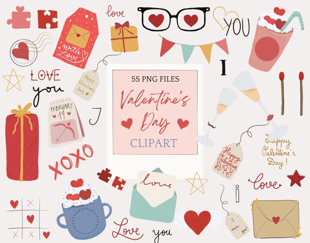Valentines Day Clipart High Quality PNG Love Digital Clipart Lettering ...