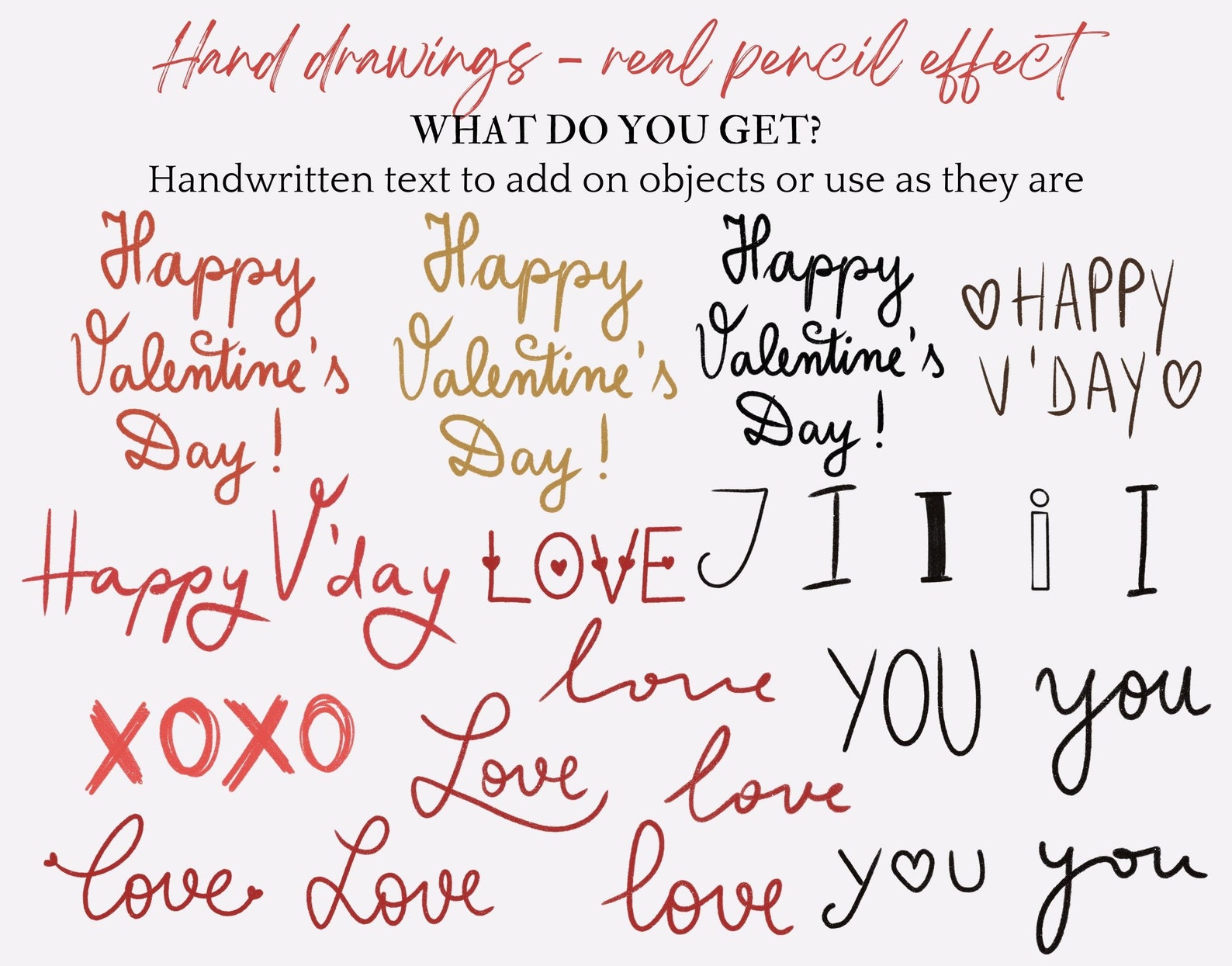 Valentines Day Clipart High Quality PNG Love Digital Clipart Lettering ...