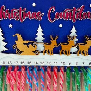DIGITAL FILE, Candy Cane Christmas Countdown Calendar, Santas Sleigh ...