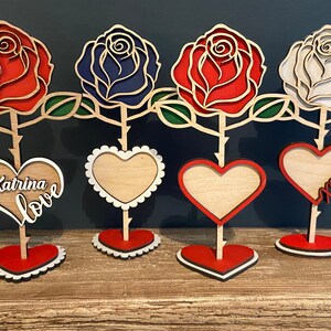 DIGITAL FILE, Valentines Day Roses With Stands SVG File, Valentines Day ...