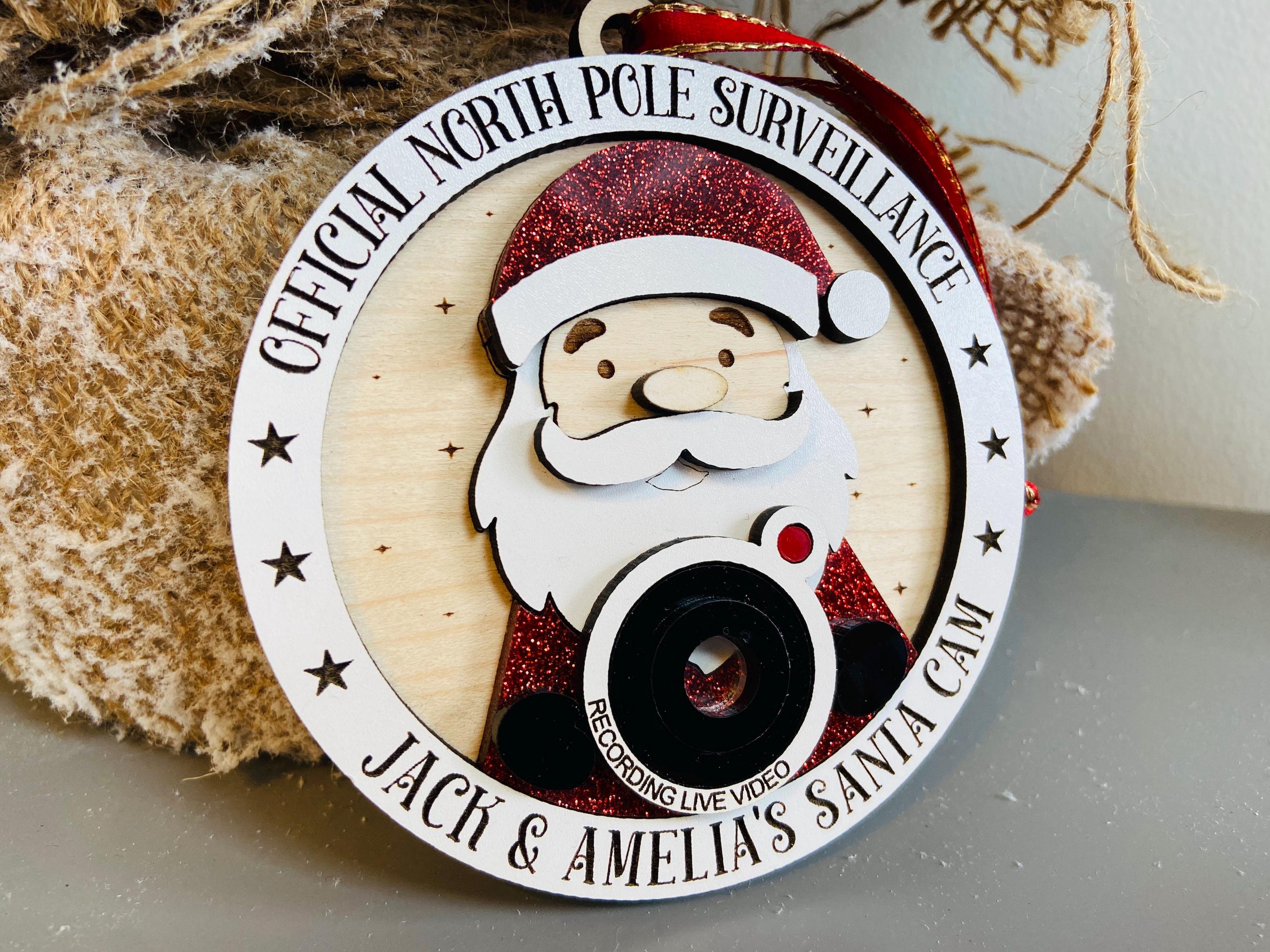 DIGITAL FILE, 3D Santa Cam Christmas Ornament, SVG Laser Cut File ...