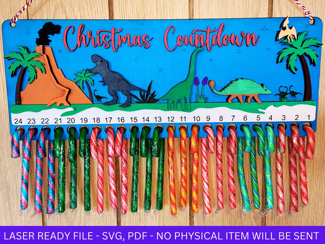 DIGITAL FILE, Christmas Countdown Calendar, Candy Cane Countdown ...