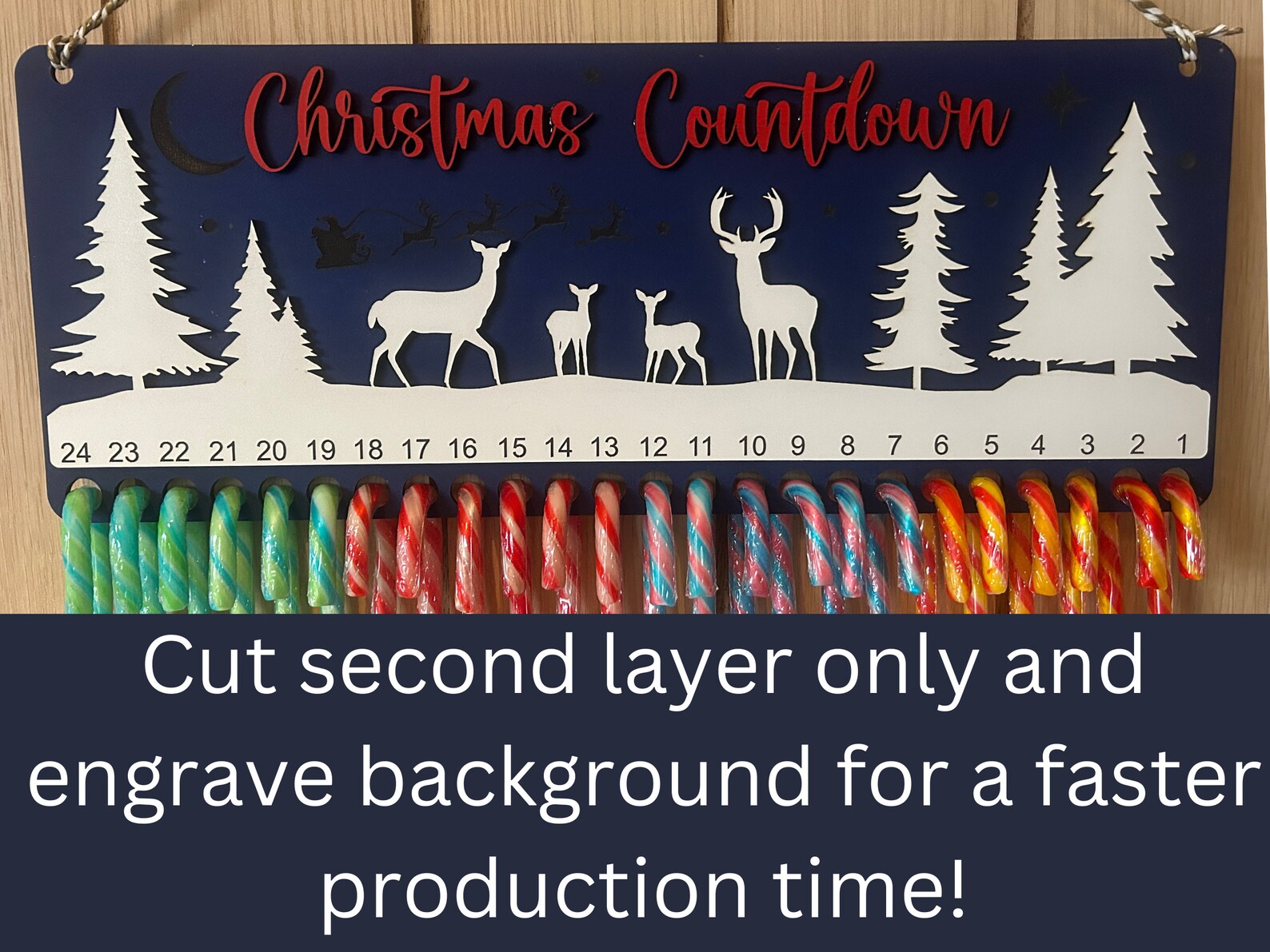 DIGITAL FILE, Christmas Countdown Calendar, Candy Cane Countdown ...