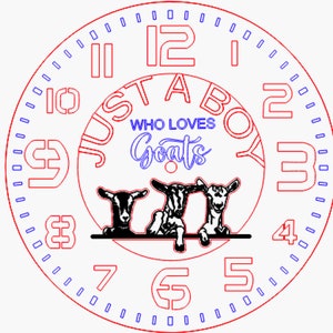DIGITAL FILE, Laser Cut Goat Wall Clock With Girl Boy SVG File, Vector ...