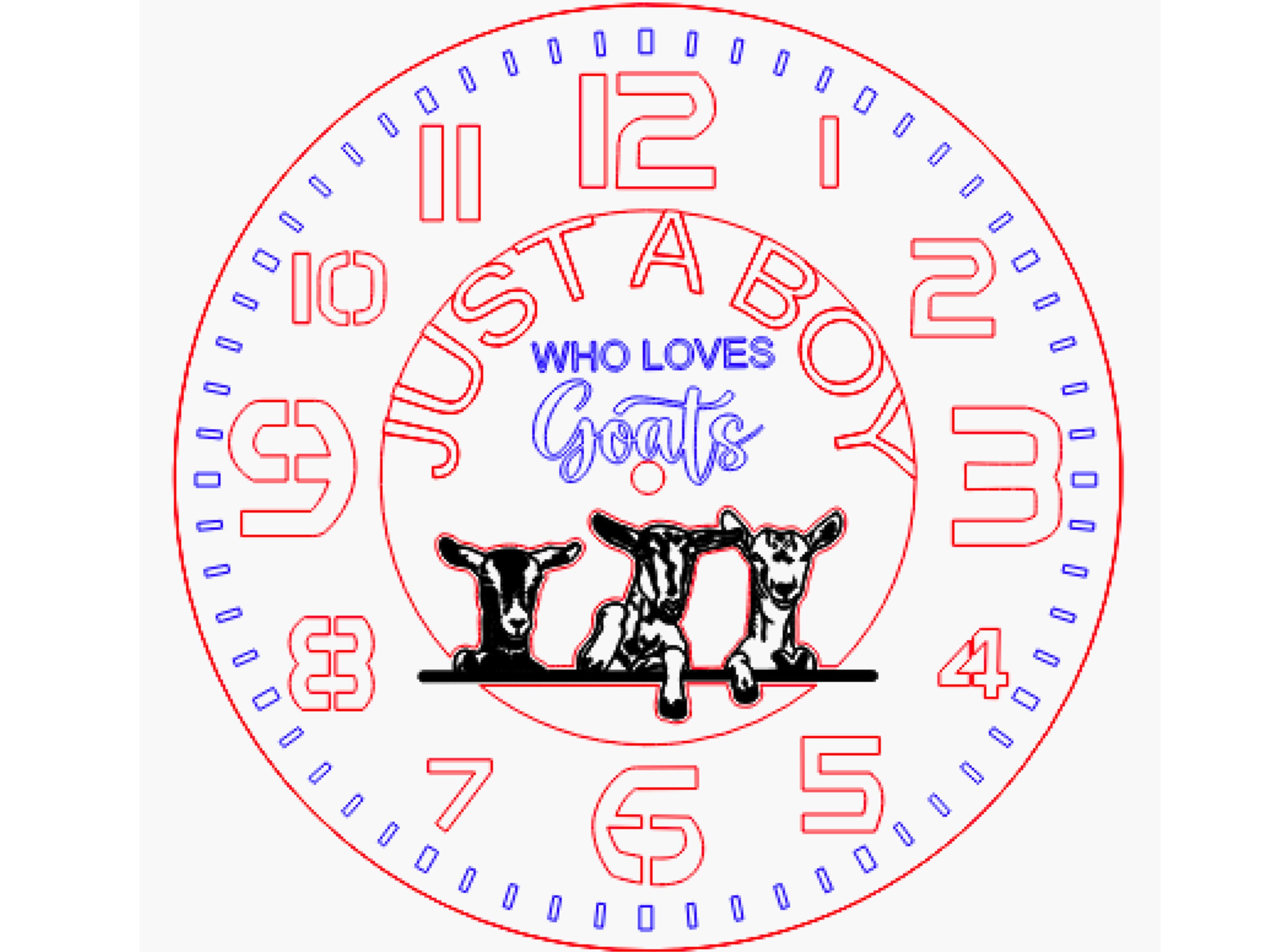 DIGITAL FILE, Laser Cut Goat Wall Clock With Girl Boy SVG File, Vector ...