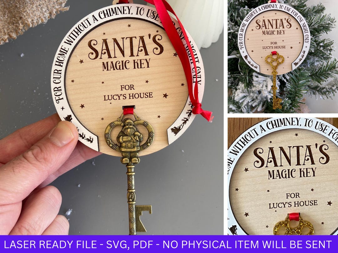 DIGITAL FILE, Santa's Magic Key SVG File, Christmas Ornament Door ...