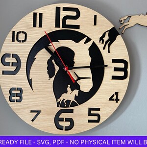 DIGITAL FILE, Laser Cut Horse Pony Wall Clock With Girl SVG File ...