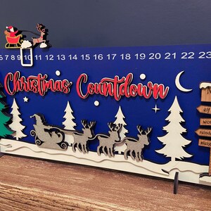 DIGITAL FILE, Sliding Christmas Countdown Calendar, Santa and His ...
