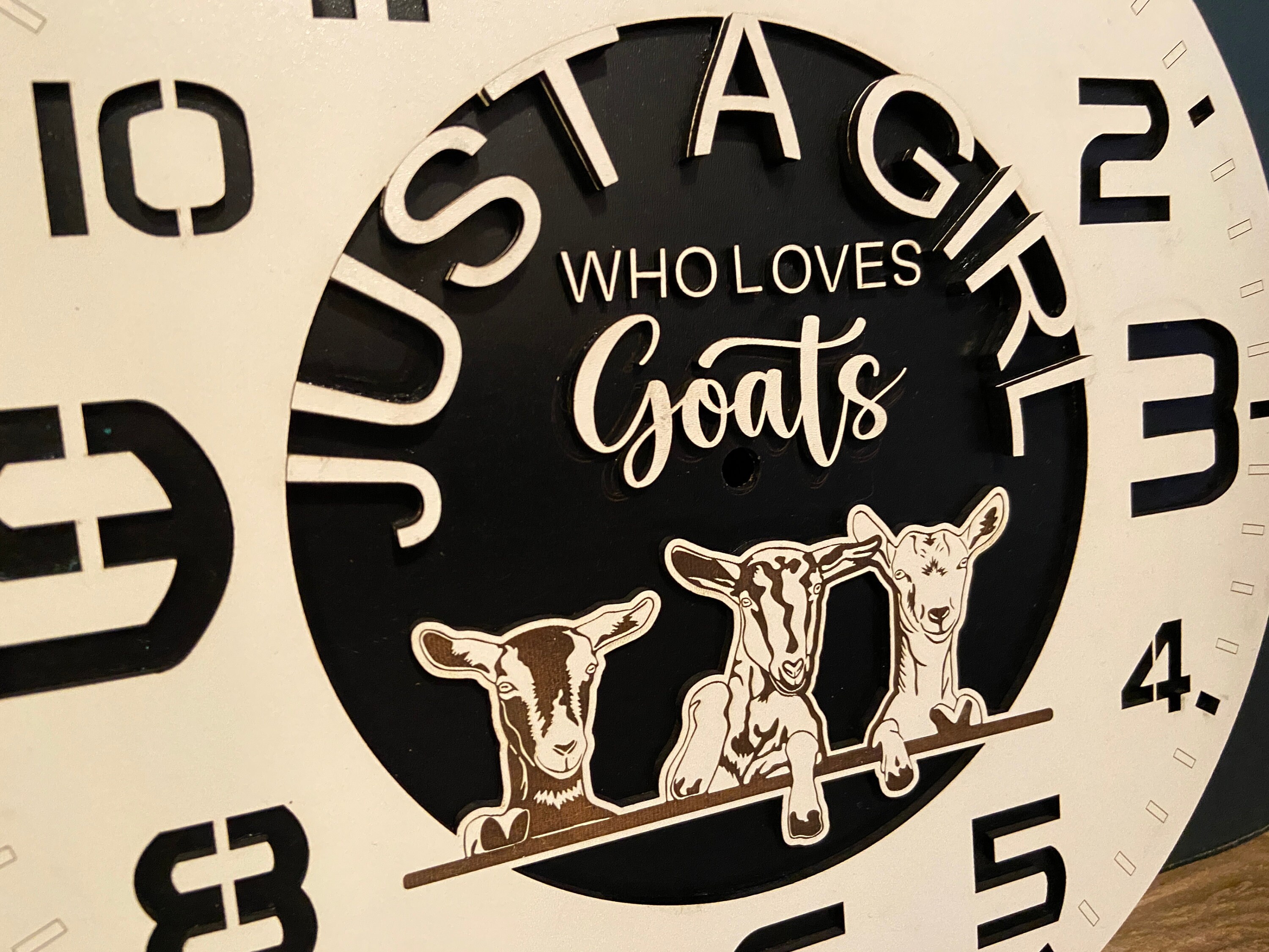 DIGITAL FILE, Laser Cut Goat Wall Clock With Girl Boy SVG File, Vector ...