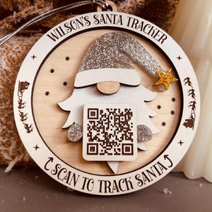 DIGITAL FILE, Gnome Santa Tracker Christmas Ornament SVG File ...