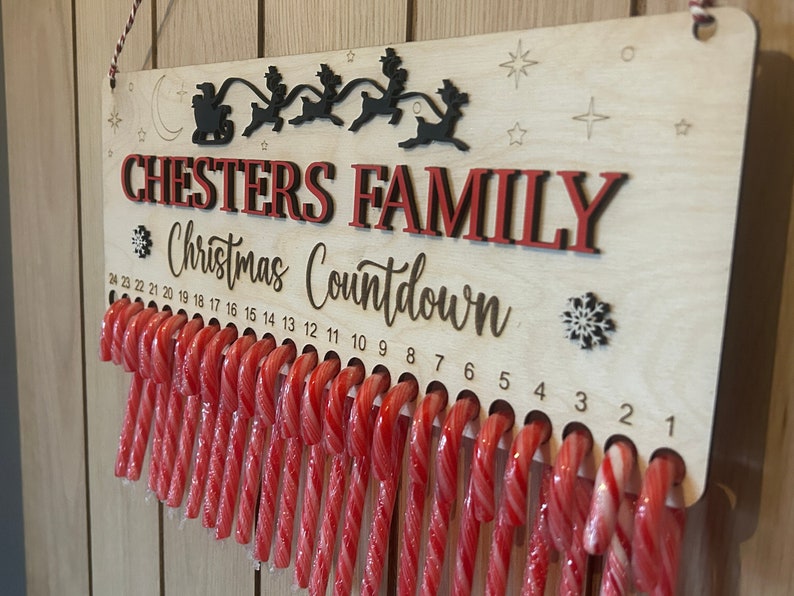 DIGITAL FILE, Christmas Countdown Calendar, Candy Cane Countdown, SVG ...