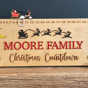 DIGITAL FILE, Personalized Family Name Christmas Countdown Calendar ...