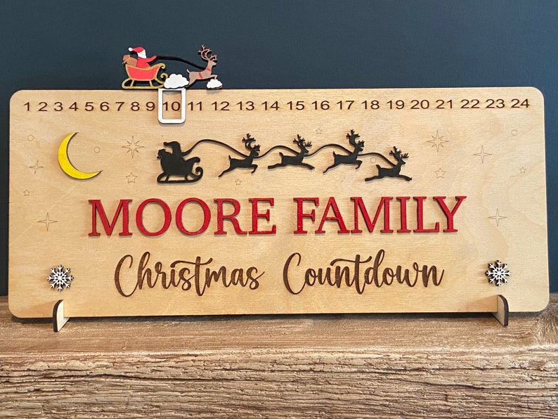 DIGITAL FILE, Personalized Family Name Christmas Countdown Calendar ...