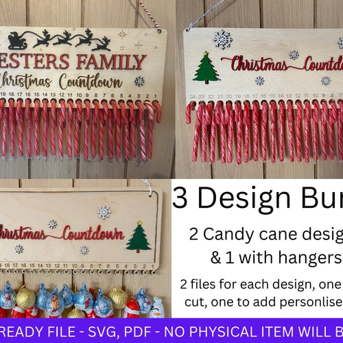 DIGITAL FILE Christmas Countdown Calendar Candy Cane - Etsy