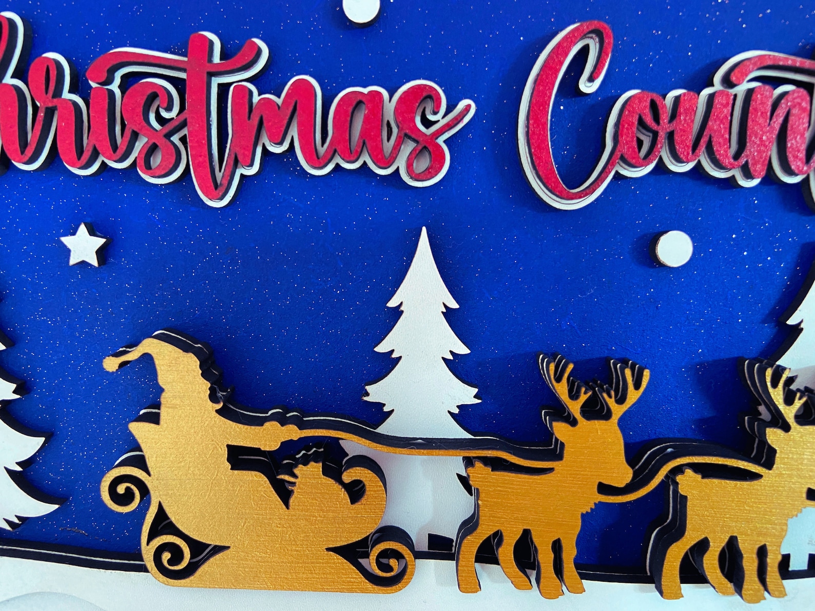 DIGITAL FILE, Candy Cane Christmas Countdown Calendar, Santas Sleigh ...