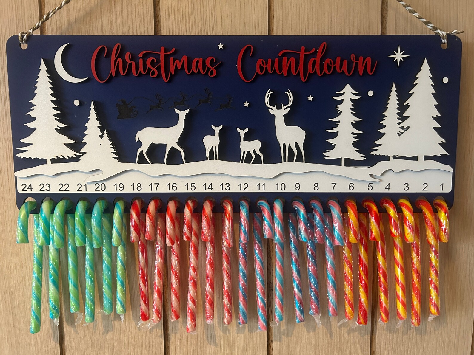 DIGITAL FILE, Christmas Countdown Calendar, Candy Cane Countdown ...