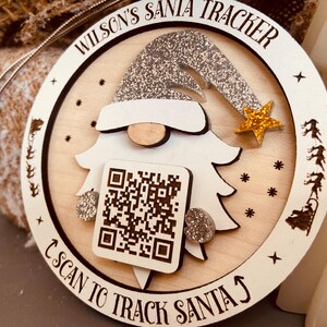DIGITAL FILE, Gnome Santa Tracker Christmas Ornament SVG File ...