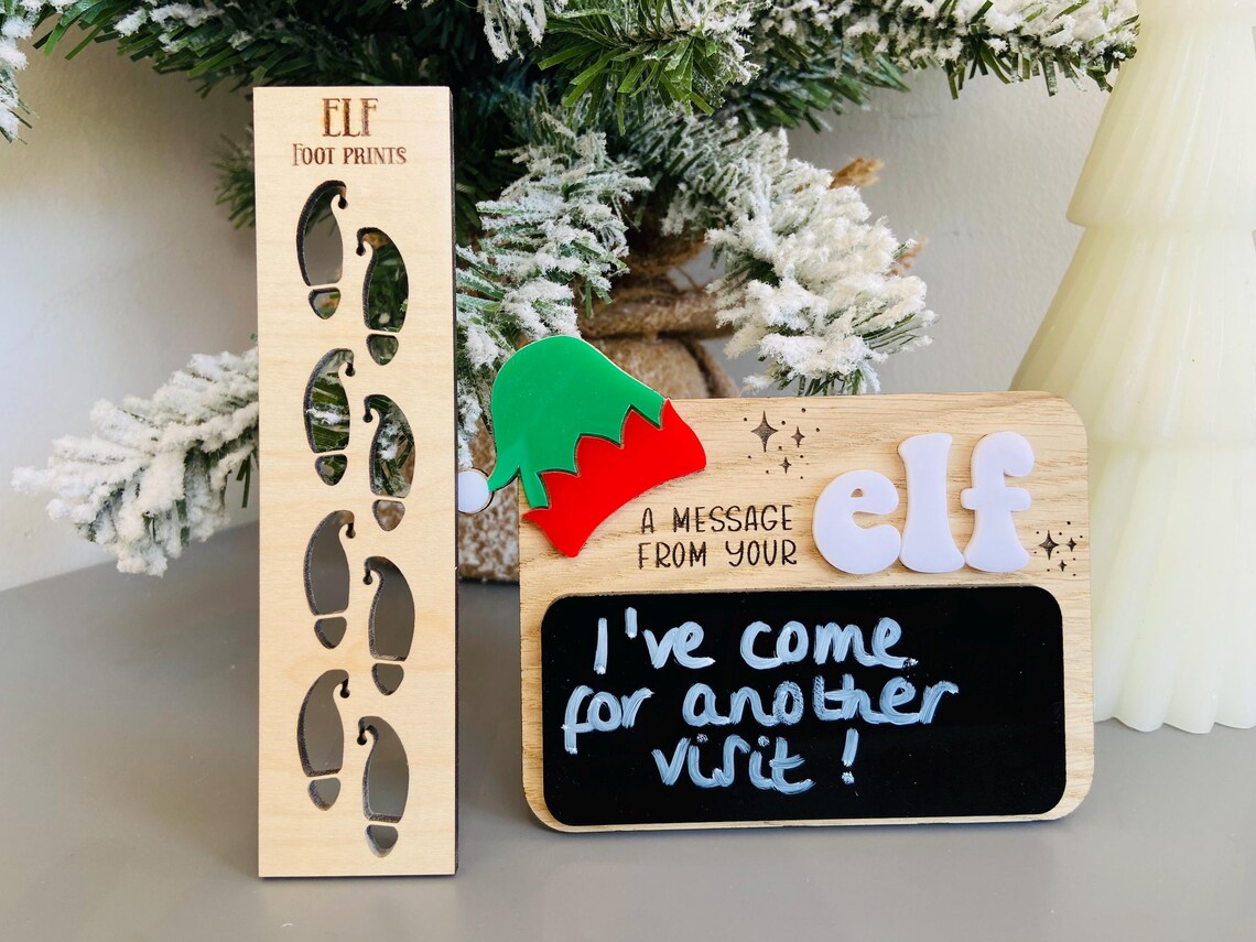 DIGITAL FILE, A Message From Your Elf Board Svg File, With Footprints ...