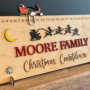DIGITAL FILE, Personalized Family Name Christmas Countdown Calendar ...
