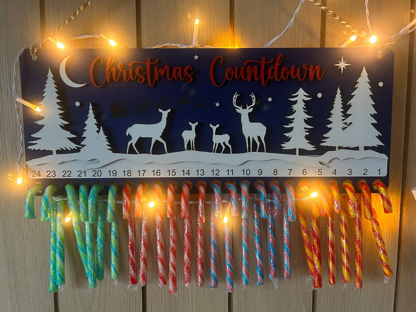 DIGITAL FILE, Christmas Countdown Calendar, Candy Cane Countdown ...
