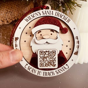 DIGITAL FILE, Santa Tracker Christmas Ornament SVG File, Personalised ...