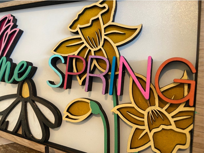 DIGITAL FILE Welcome Spring Flower Sign SVG Hello Spring - Etsy