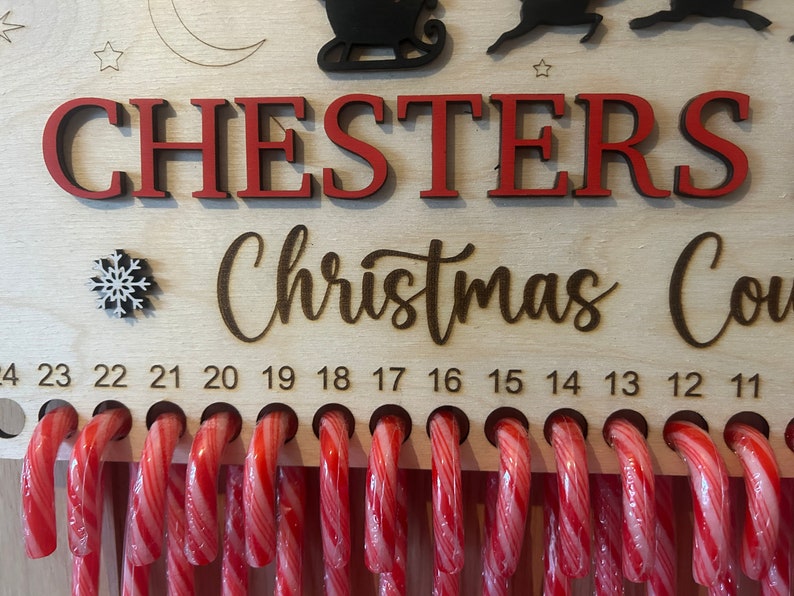 DIGITAL FILE, Christmas Countdown Calendar, Candy Cane Countdown, SVG ...