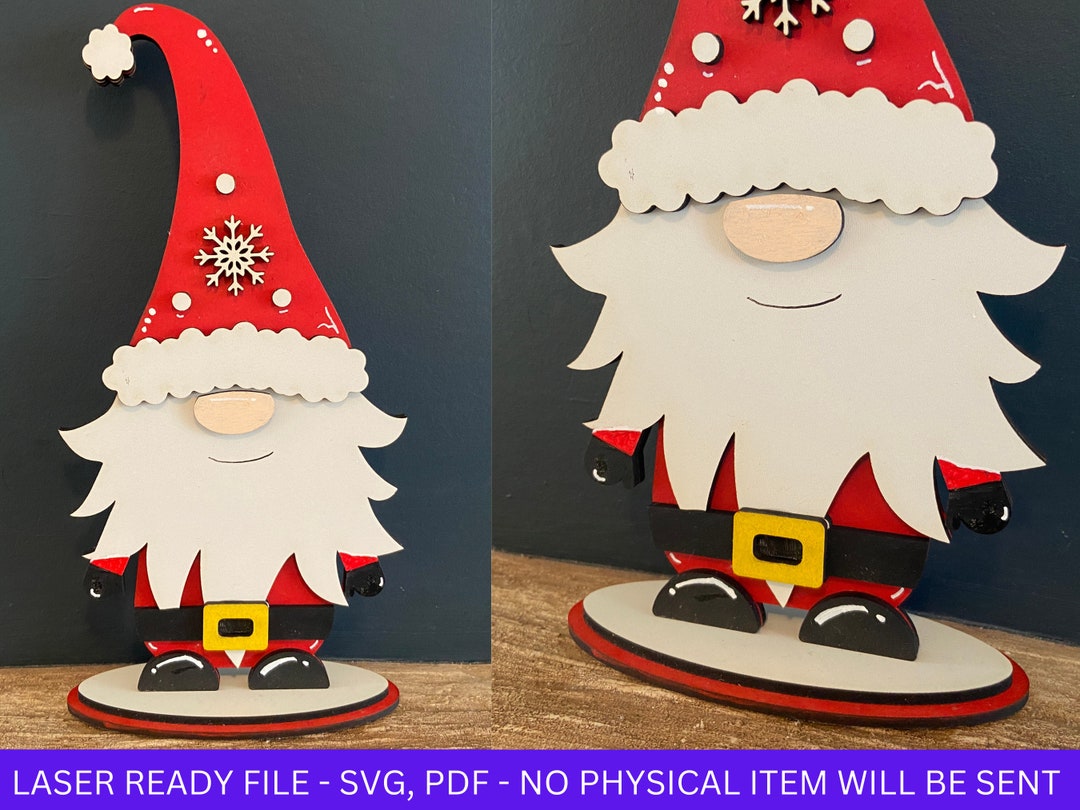 DIGITAL FILE, Large Mr Christmas Gnome Gonk With Stand, Can Personalise ...