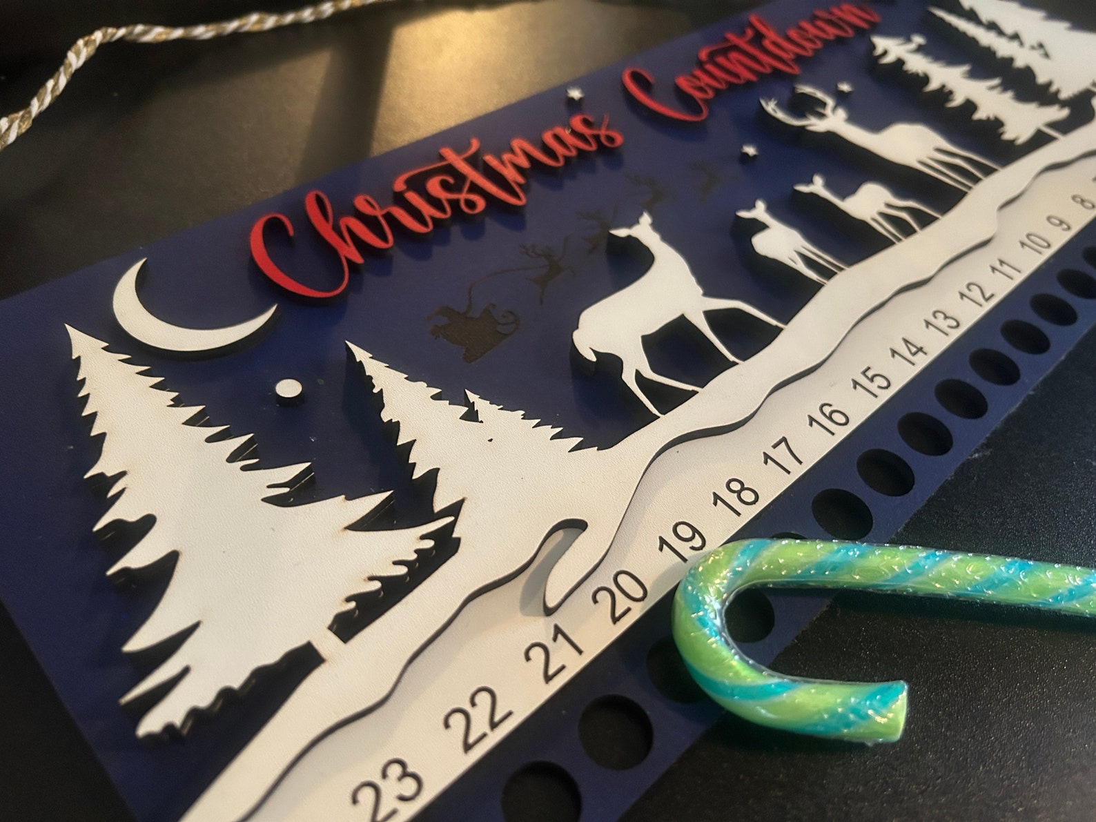 DIGITAL FILE, Christmas Countdown Calendar, Candy Cane Countdown ...