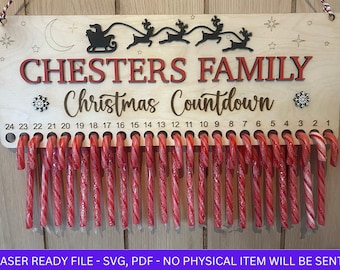 Digital Christmas Countdown SVG Digital File Only - Etsy