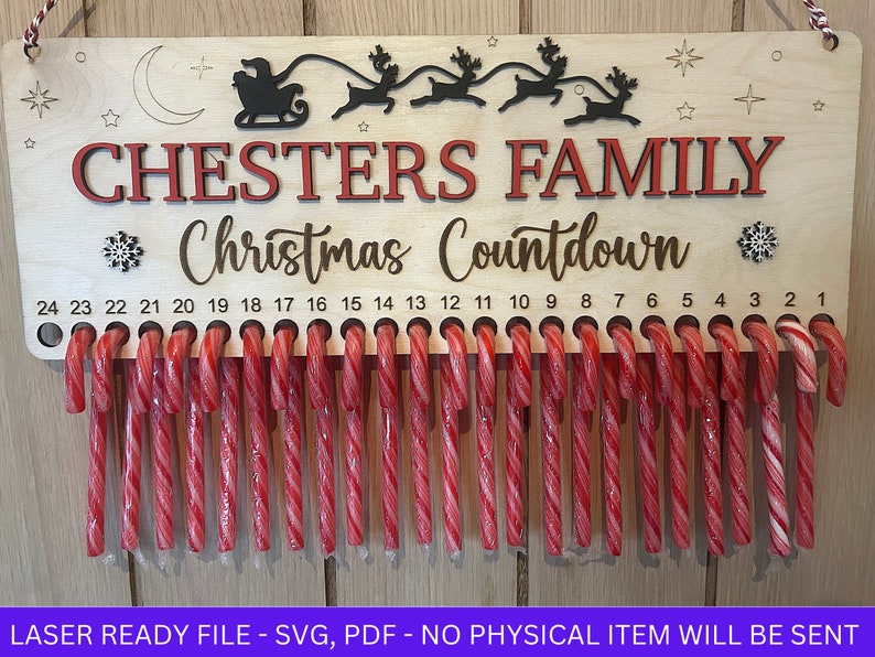 DIGITAL FILE Christmas Countdown Calendar Candy Cane - Etsy