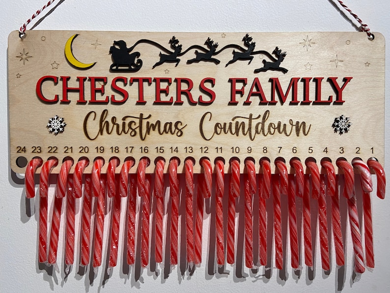 DIGITAL FILE Christmas Countdown Calendar Candy Cane - Etsy