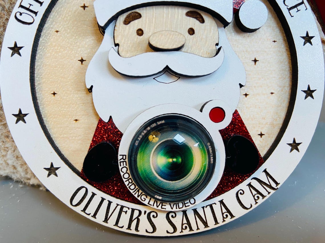 DIGITAL FILE, 3D Santa Cam Christmas Ornament, SVG Laser Cut File ...
