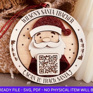 DIGITAL FILE, Santa Tracker Christmas Ornament SVG File, Personalised ...