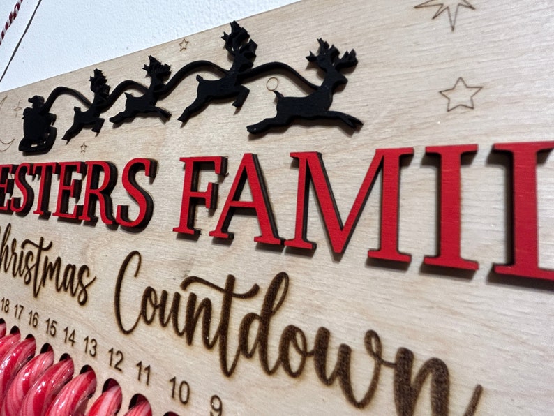 DIGITAL FILE Christmas Countdown Calendar Candy Cane - Etsy