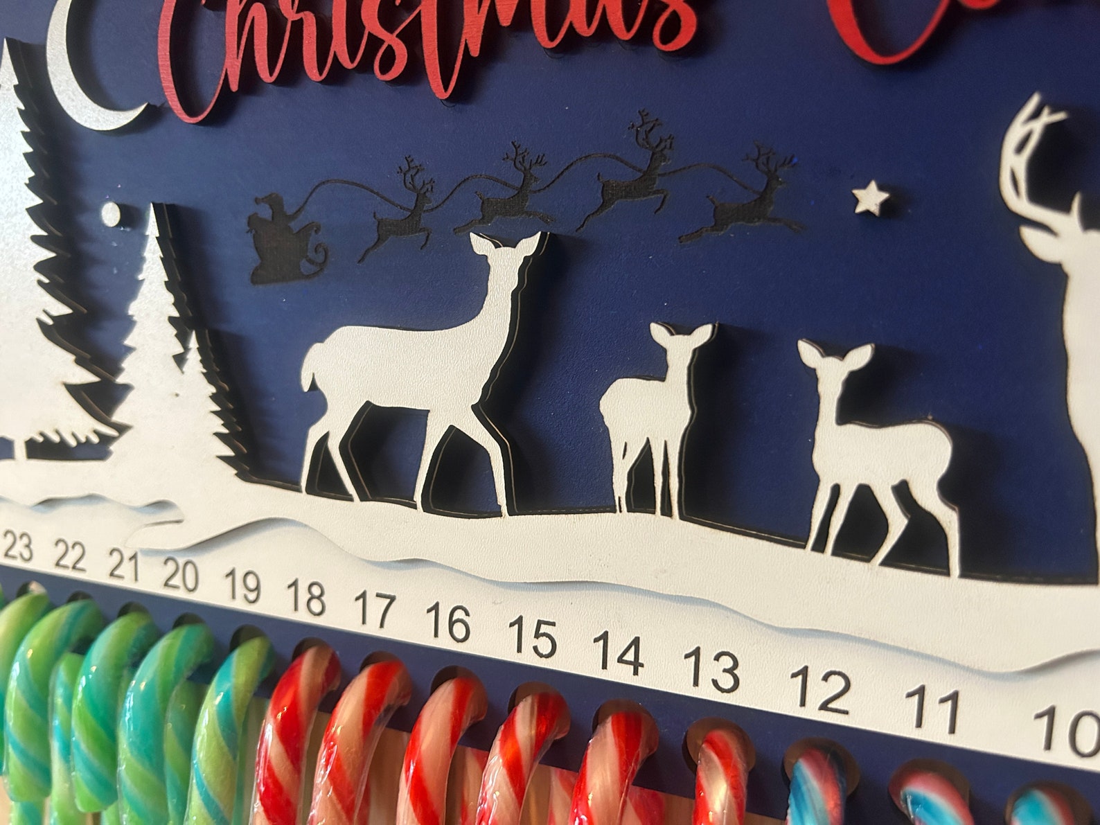 DIGITAL FILE, Christmas Countdown Calendar, Candy Cane Countdown ...