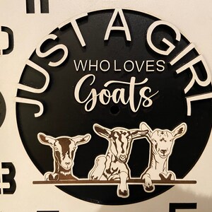 DIGITAL FILE, Laser Cut Goat Wall Clock With Girl Boy SVG File, Vector ...