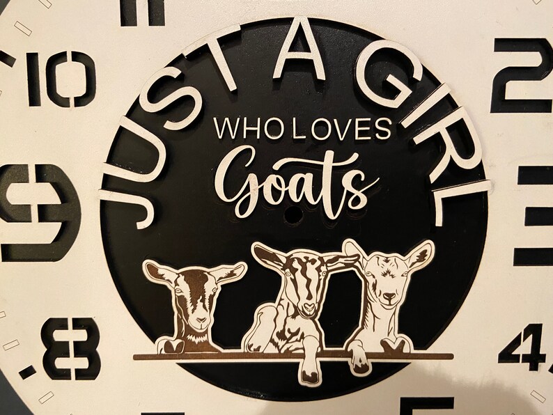DIGITAL FILE, Laser Cut Goat Wall Clock With Girl Boy SVG File, Vector ...