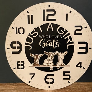 DIGITAL FILE, Laser Cut Goat Wall Clock With Girl Boy SVG File, Vector ...