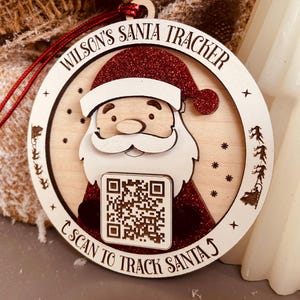 DIGITAL FILE, Santa Tracker Christmas Ornament SVG File, Personalised ...
