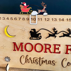 DIGITAL FILE, Personalized Family Name Christmas Countdown Calendar ...