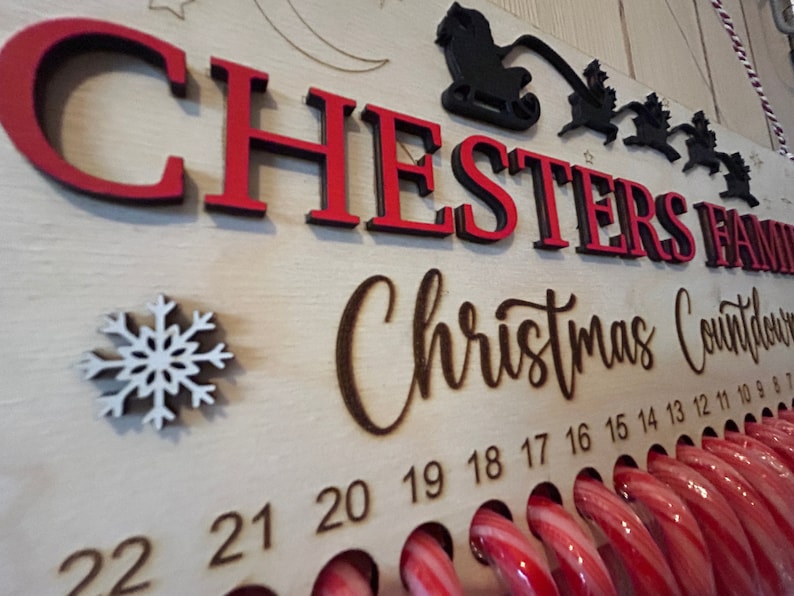 DIGITAL FILE Christmas Countdown Calendar Candy Cane - Etsy