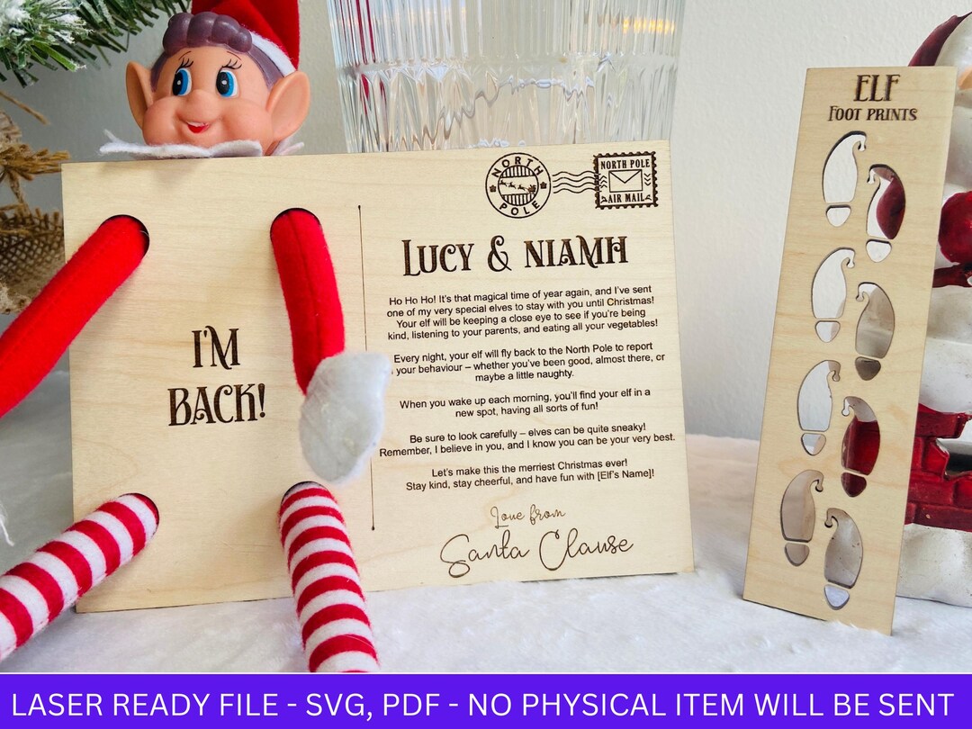 DIGITAL FILE, Elf Arrival Postcard Svg File, With Elf Footprints ...