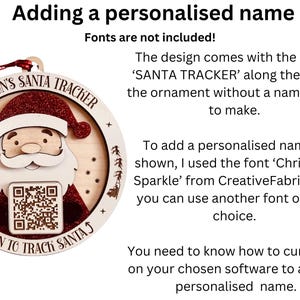 DIGITAL FILE, Santa Tracker Christmas Ornament SVG File, Personalised ...