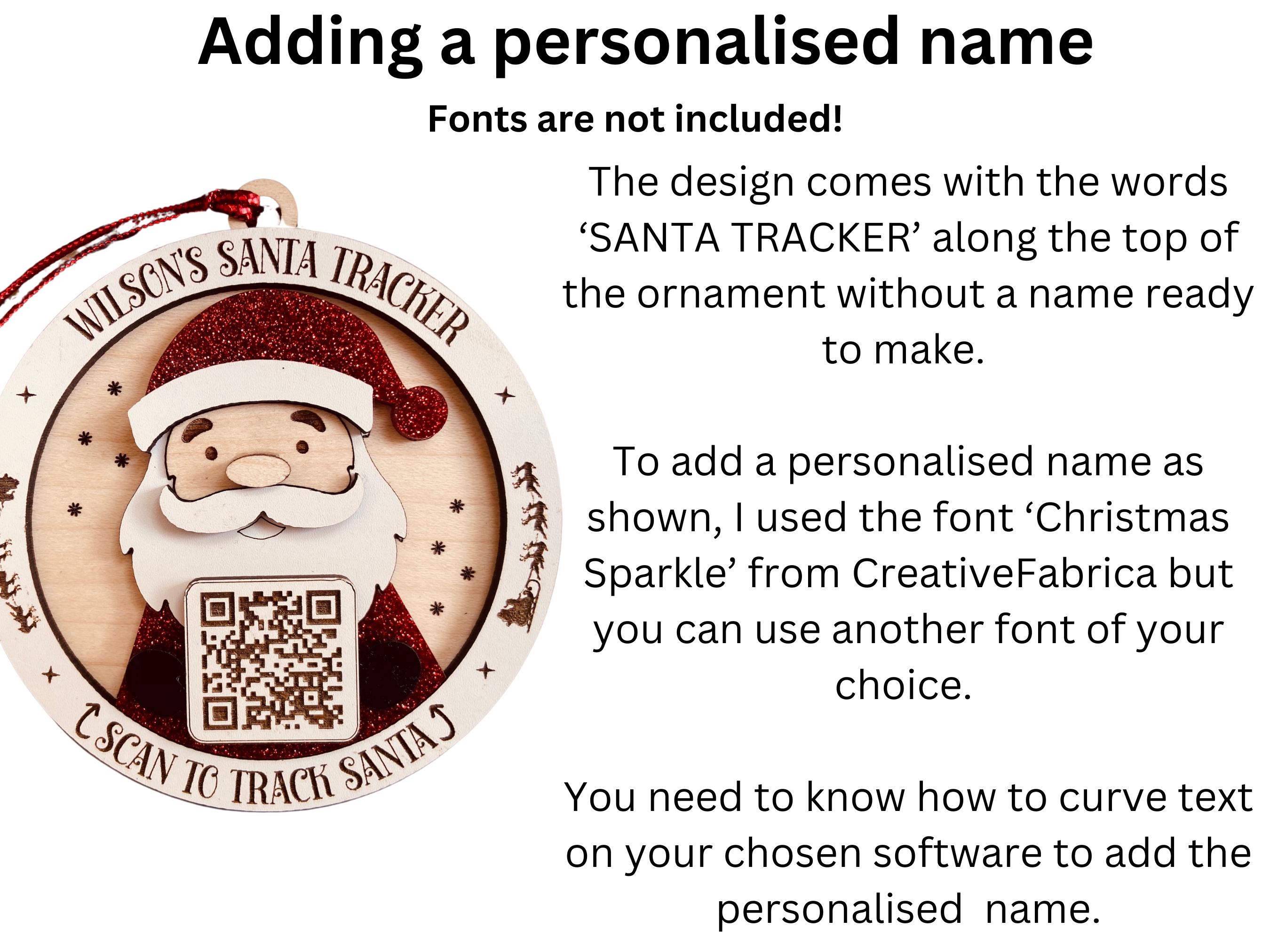 DIGITAL FILE, Santa Tracker Christmas Ornament SVG File, Personalised ...