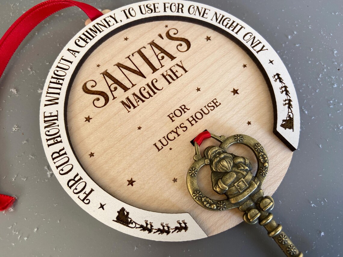 DIGITAL FILE, Santa's Magic Key SVG File, Christmas Ornament Door ...