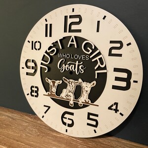 DIGITAL FILE, Laser Cut Goat Wall Clock With Girl Boy SVG File, Vector ...