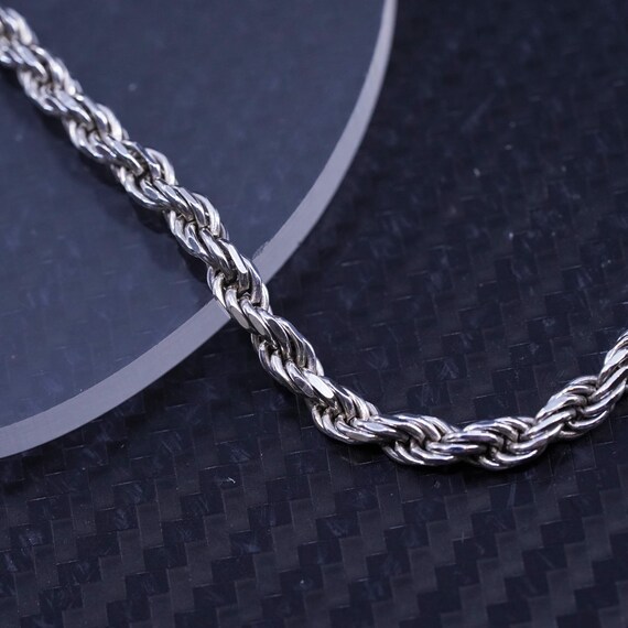 30” 3mm, vintage Italian sterling silver 925 rope cha… - Gem